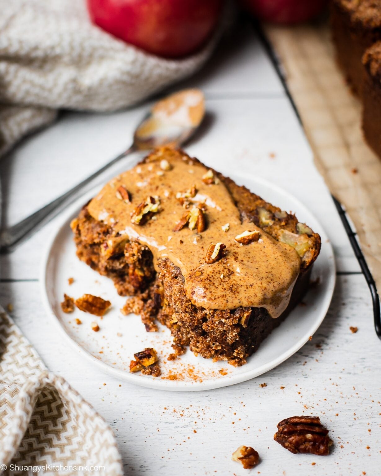 Soft & Moist Apple Bread {with Almond Flour} | Shuangy's Kitchensink
