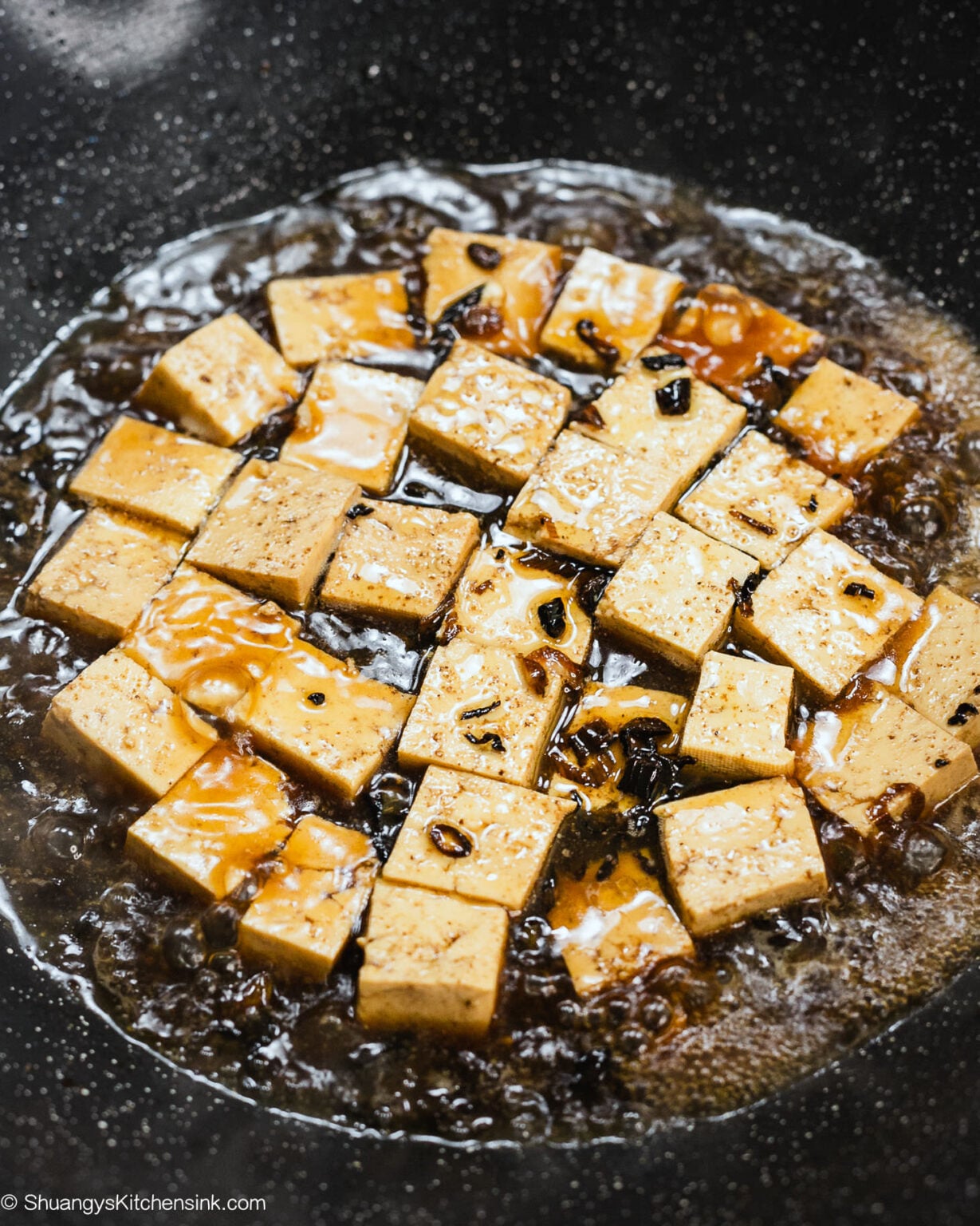Authentic Chinese Sticky Tofu {15 Minutes} | Shuangy's Kitchensink