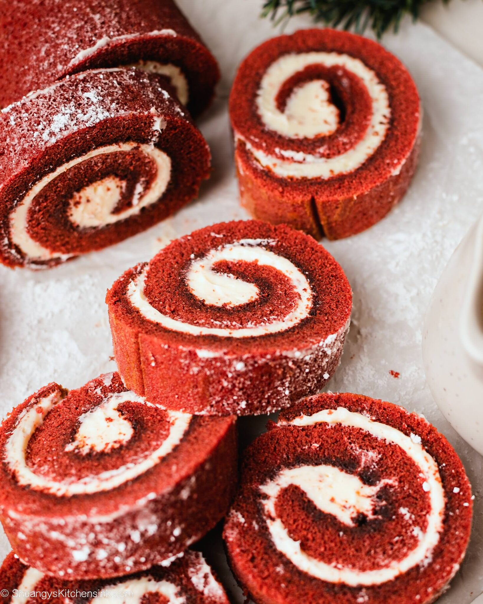Red Velvet Cake Roll {Gluten-free} | Shuangy's Kitchensink