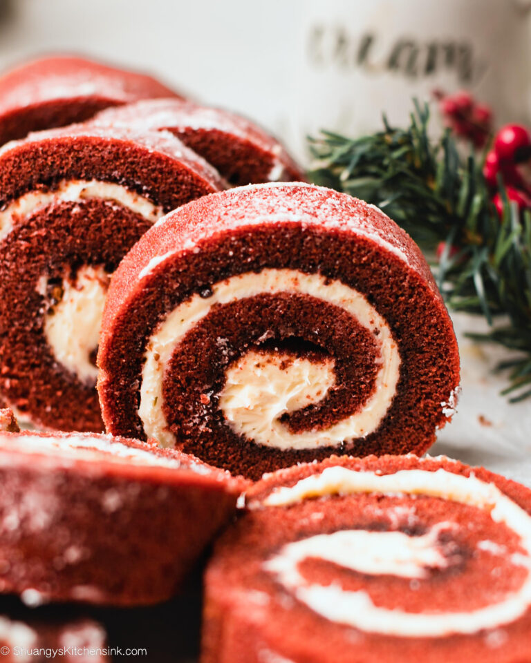 Red Velvet Cake Roll {Gluten-free} | Shuangy's Kitchensink