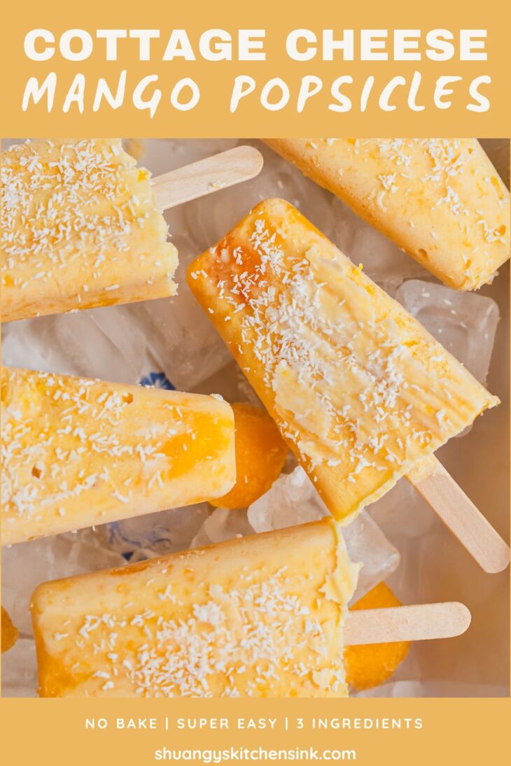 3 Ingredient Mango Popsicles {Cottage Cheese} | Shuangy's Kitchensink