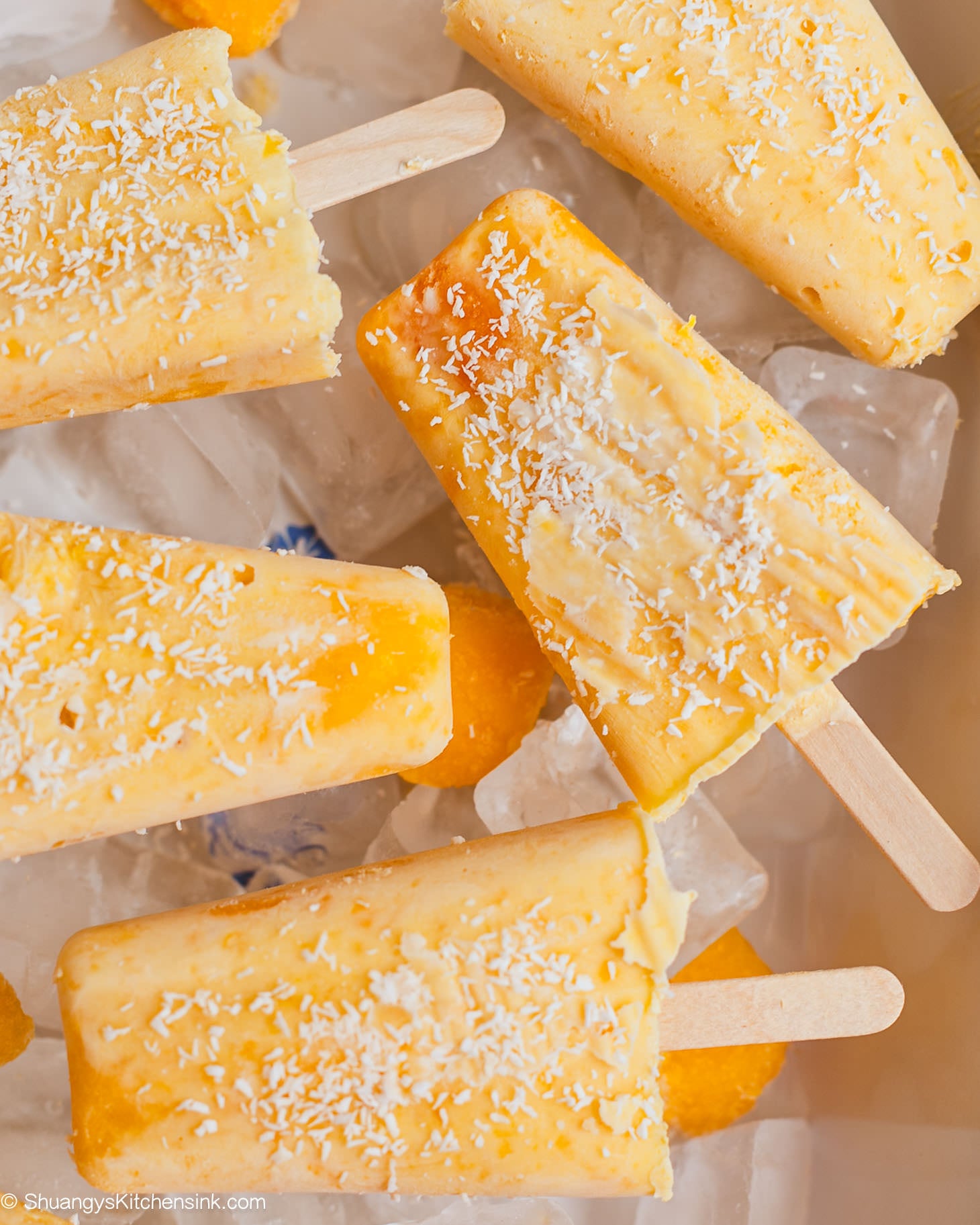 3 Ingredient Mango Popsicles {Cottage Cheese} | Shuangy's Kitchensink