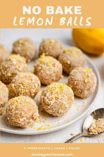 No Bake Lemon Balls {4 Ingredients} | Shuangy's Kitchensink