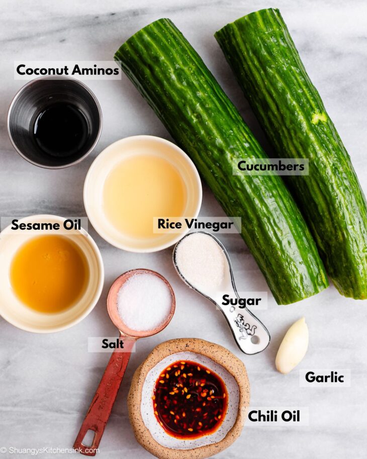 Chinese Spicy Cucumber Salad {6 Ingredients} | Shuangy's Kitchensink