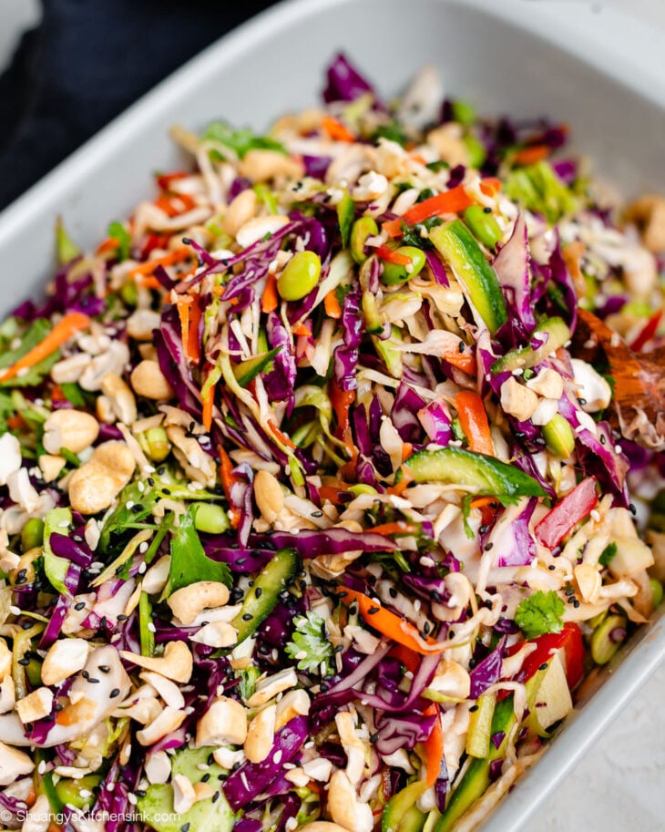 Asian Crunch Salad with Sesame Dressing {Soy Free} | Shuangy's Kitchensink