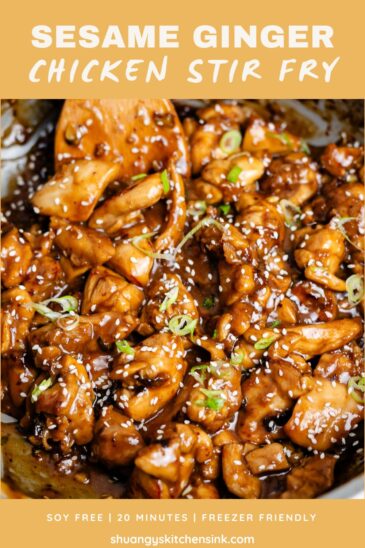 Sesame Ginger Chicken {20 Minutes} | Shuangy's Kitchenink