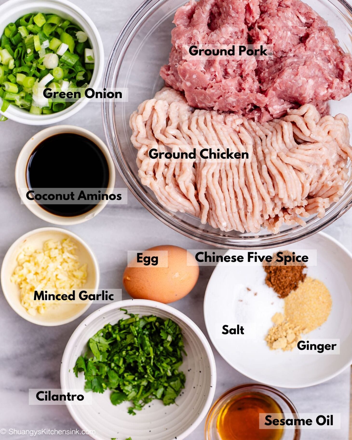 Asian Burger {with Ground Pork & Chicken} Shuangy's Kitchensink