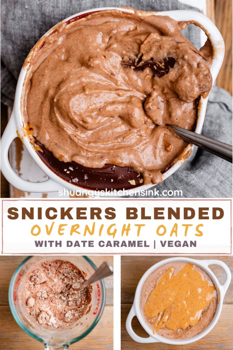 Snickers Overnight Oats {with Oat Flour} | Shuangy's Kitchensink